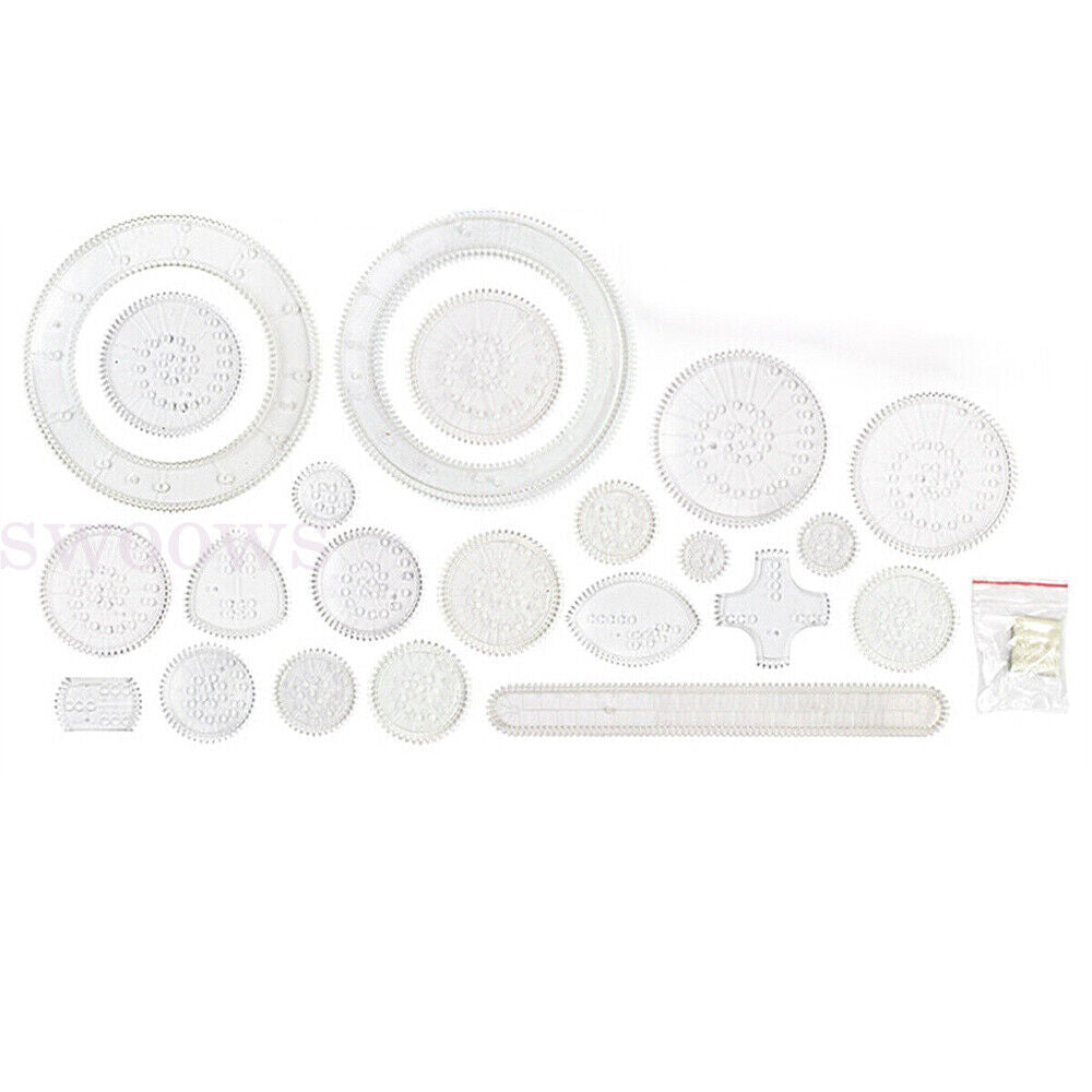 28Pcs Spirograph Geometric Ruler Drafting Tools Stationery Drawing Toy ...