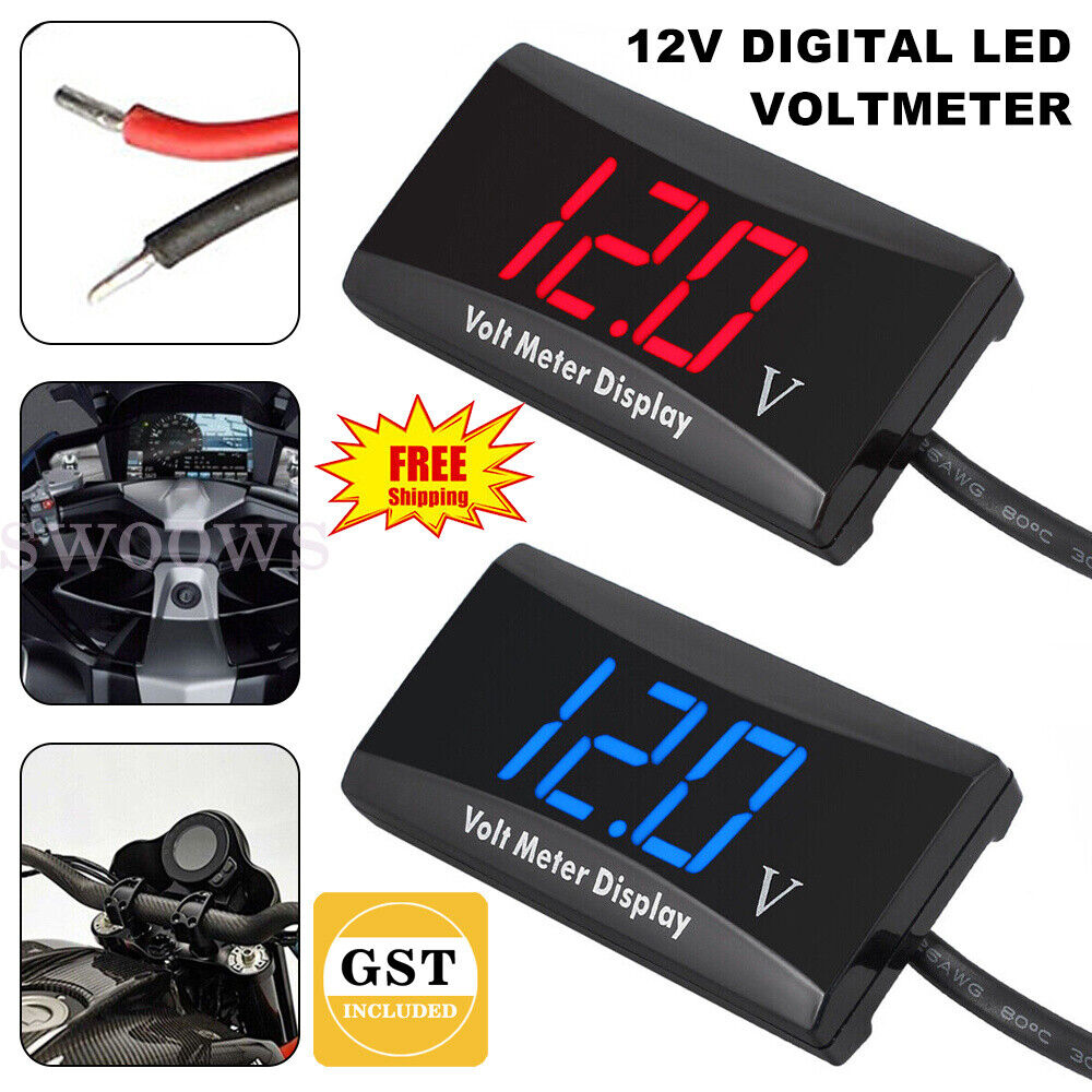 12V LED Digital Monitor Volt Meter Display Battery Gauge Voltage Carav ...