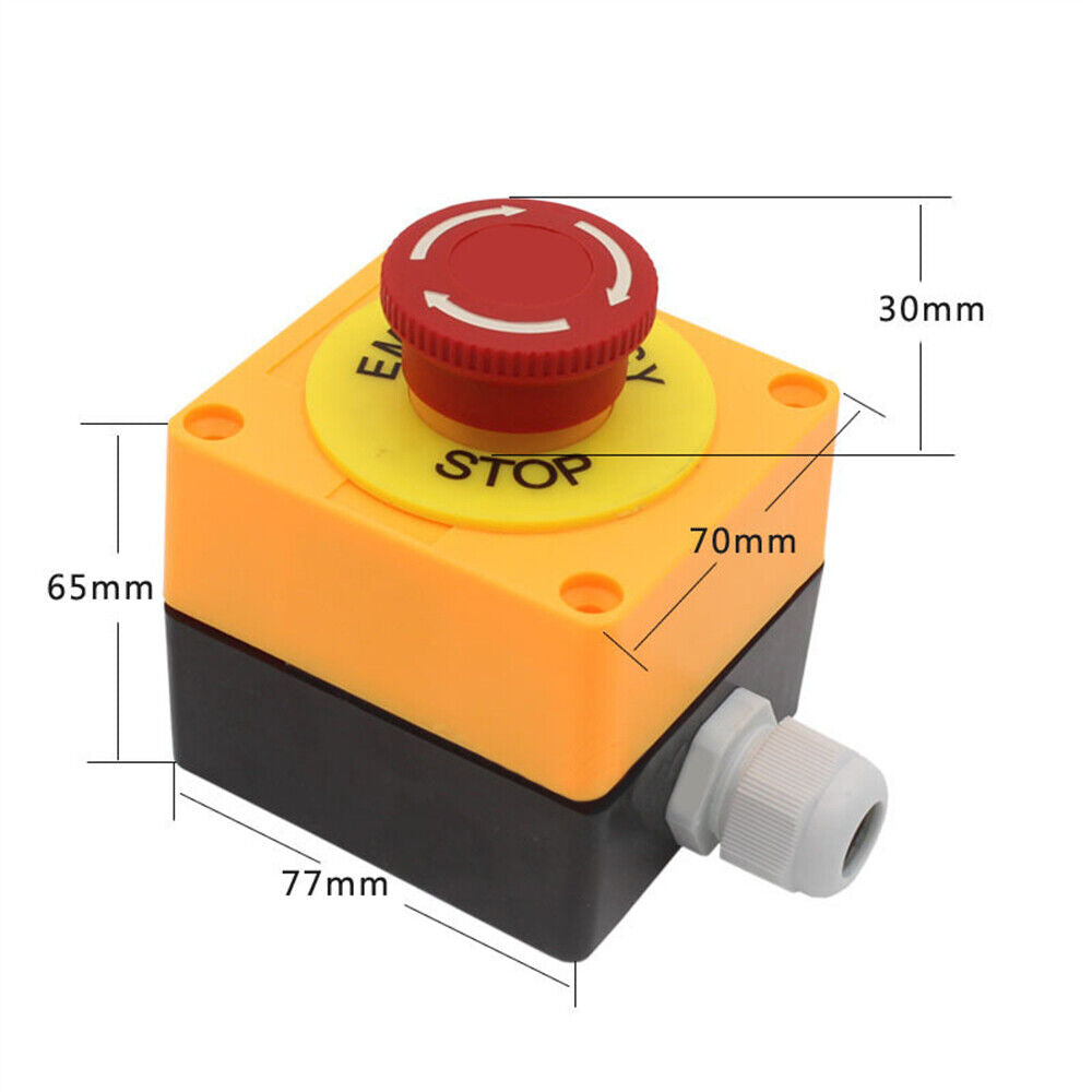 1/2x Emergency Stop Shut Off Push Button Switch NO / NC e-stop Push Bu ...