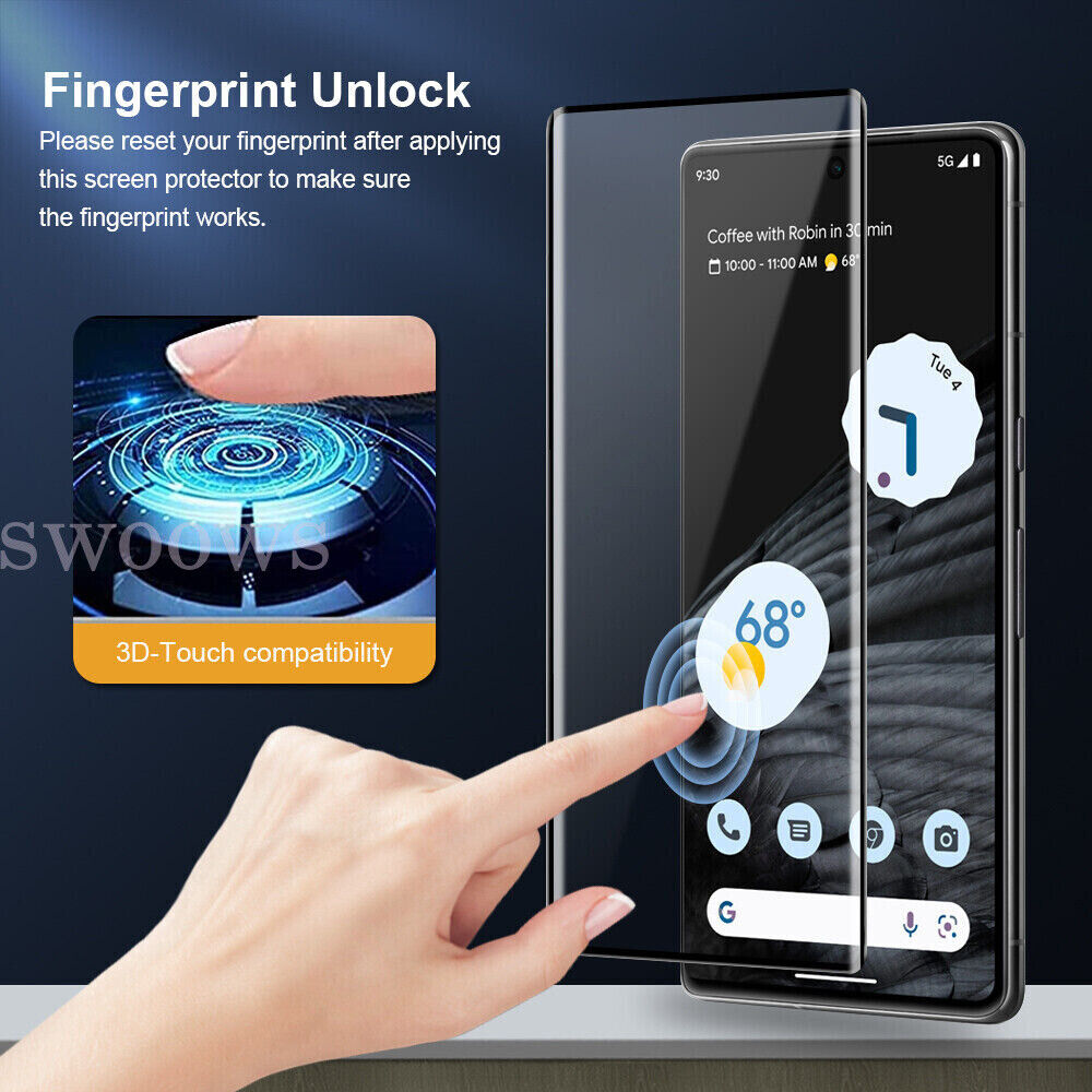 Premium Tempered Glass Screen Protector For Google Pixel 8 Pro 7 6 Pro ...