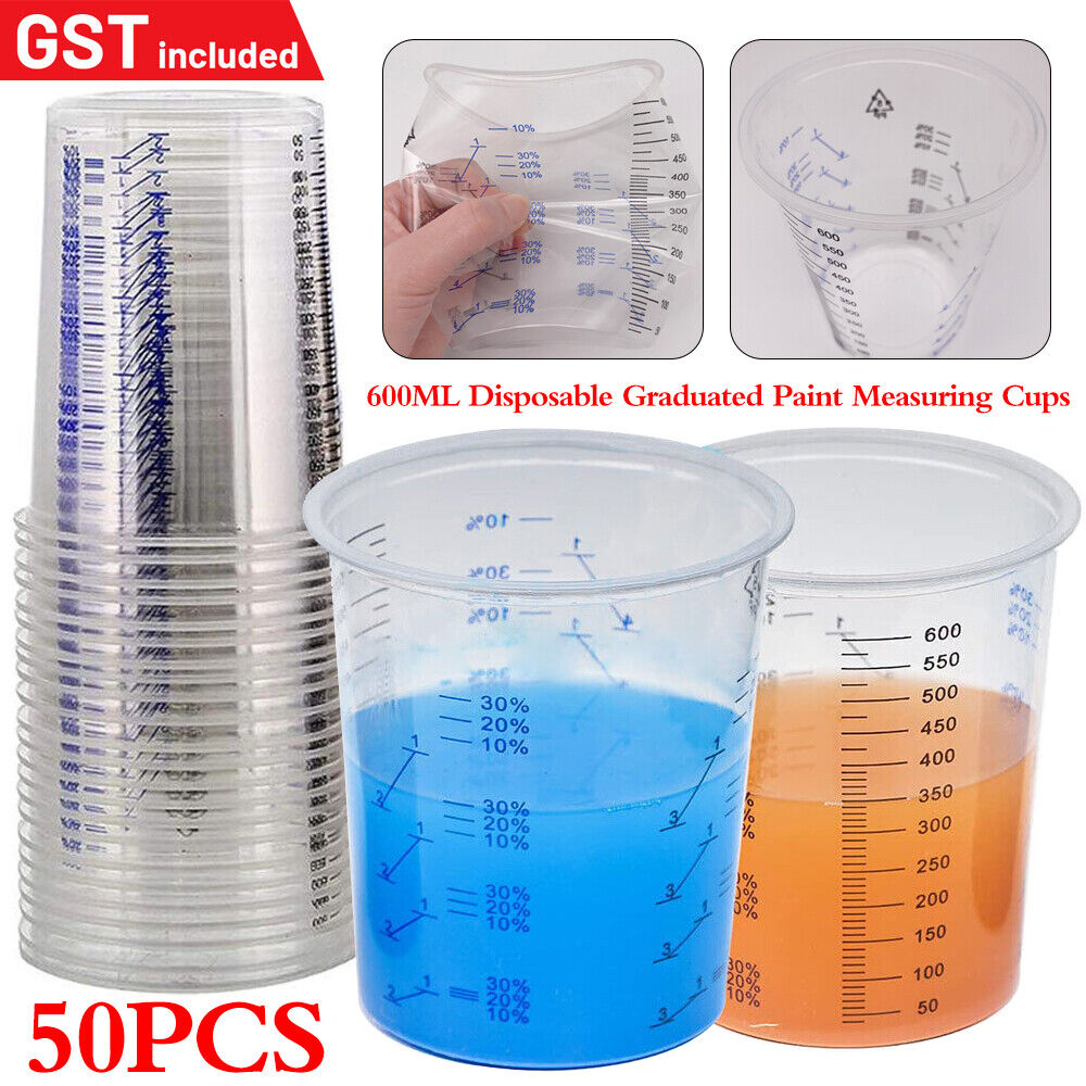 Disposable Graduated Paint Measuring Cups Resin Epoxy Ratios Mixing Cu ...