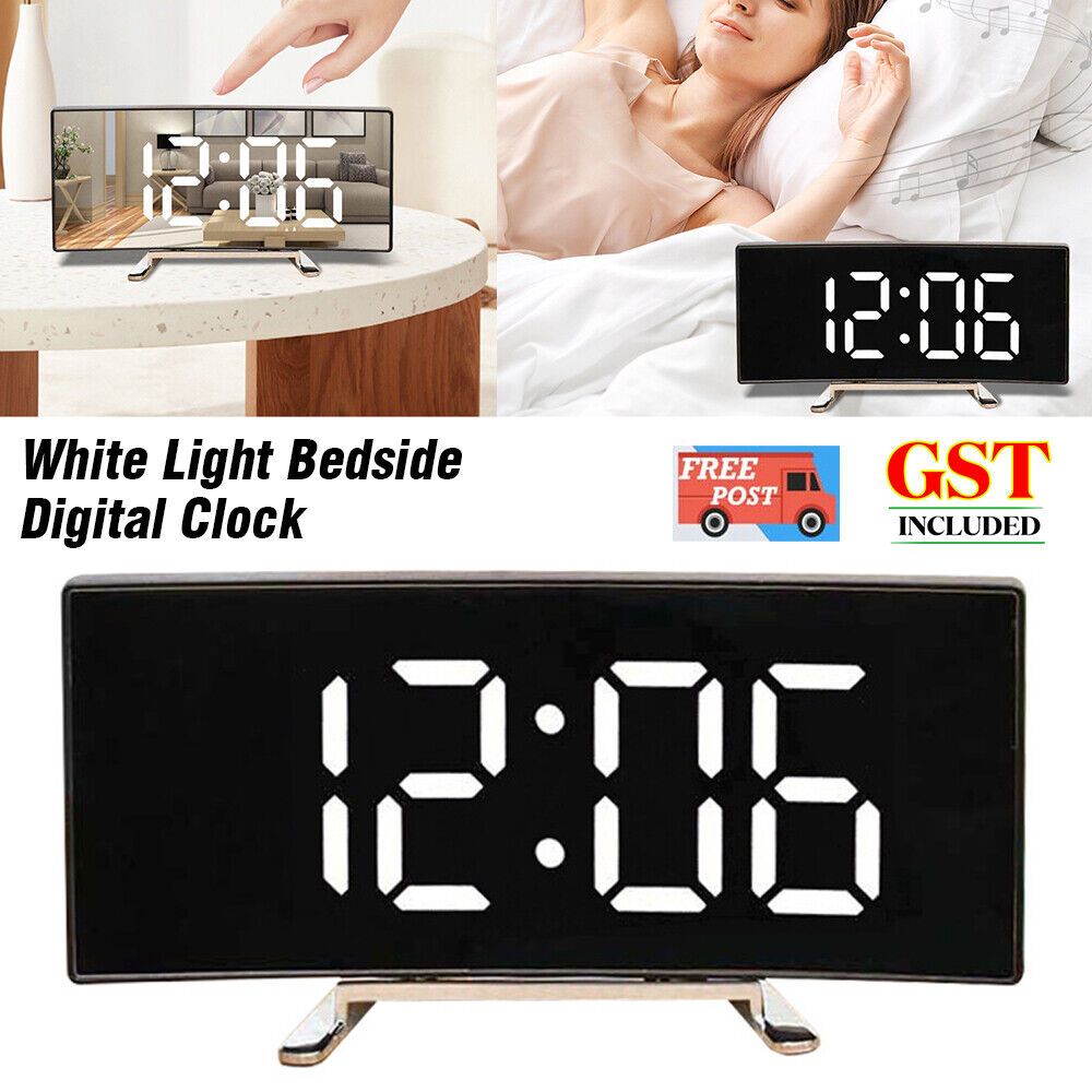 Bedside Digital Clock LED Display Desk Table Time Temperature Alarm Mo ...