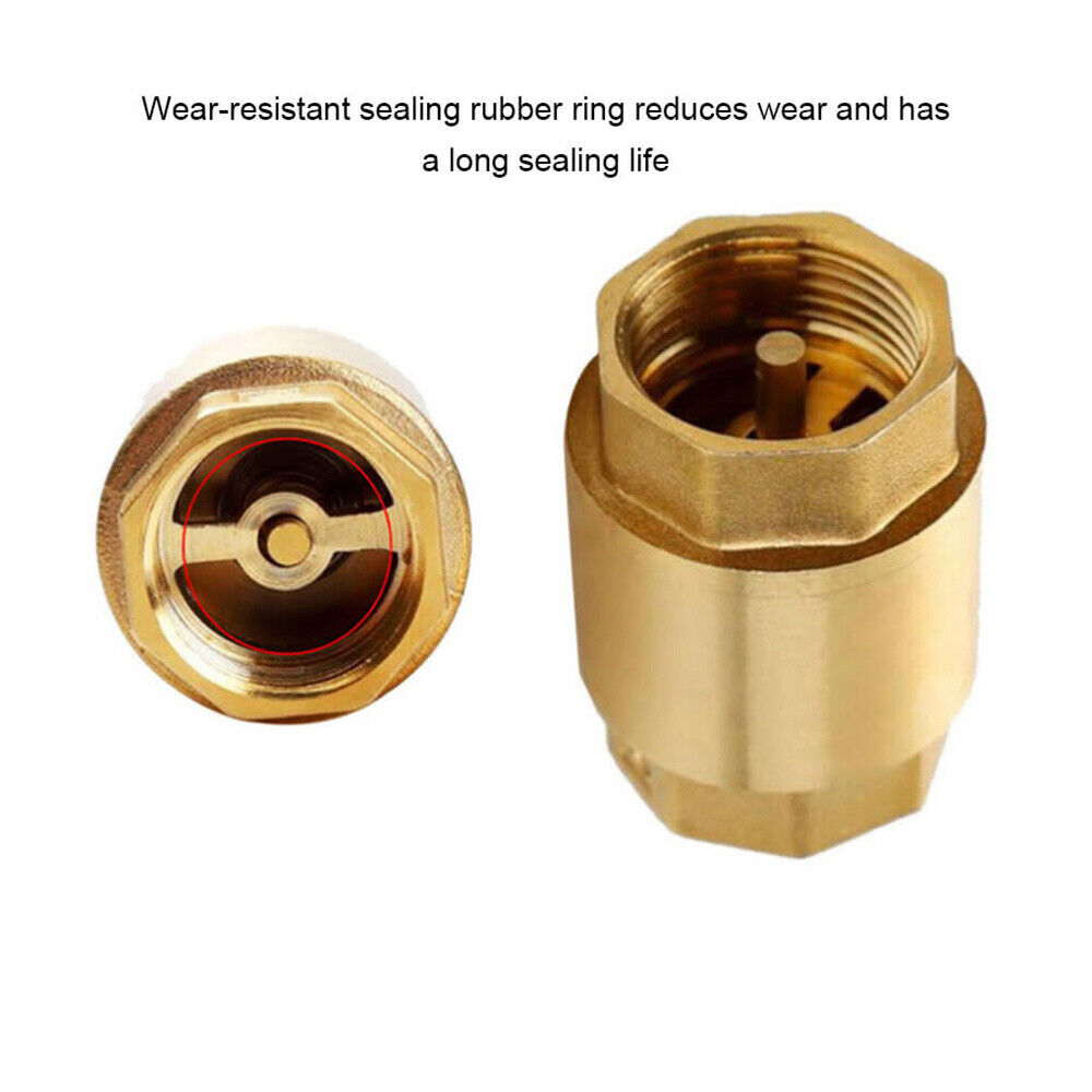 Brass Spring Check Valve 15-25MM 1/2" 3/4" 1" Check Valve One-Way Valv ...