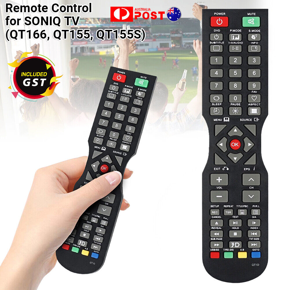 Original OEM For SONIQ TV Remote Control (QT166, QT155, QT155S) QT1D N ...