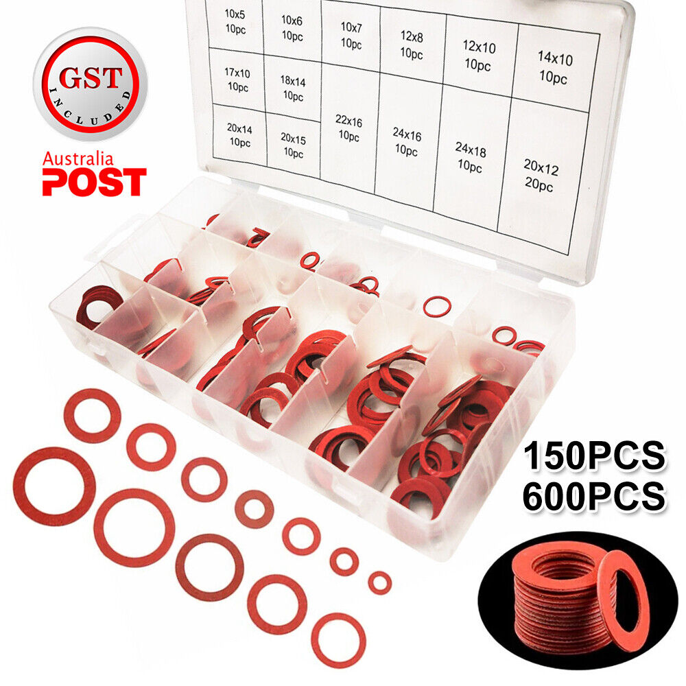 Fibre Washer Set 600/150pcs Assorted Fibre Seals Various Sizes Sealing ...