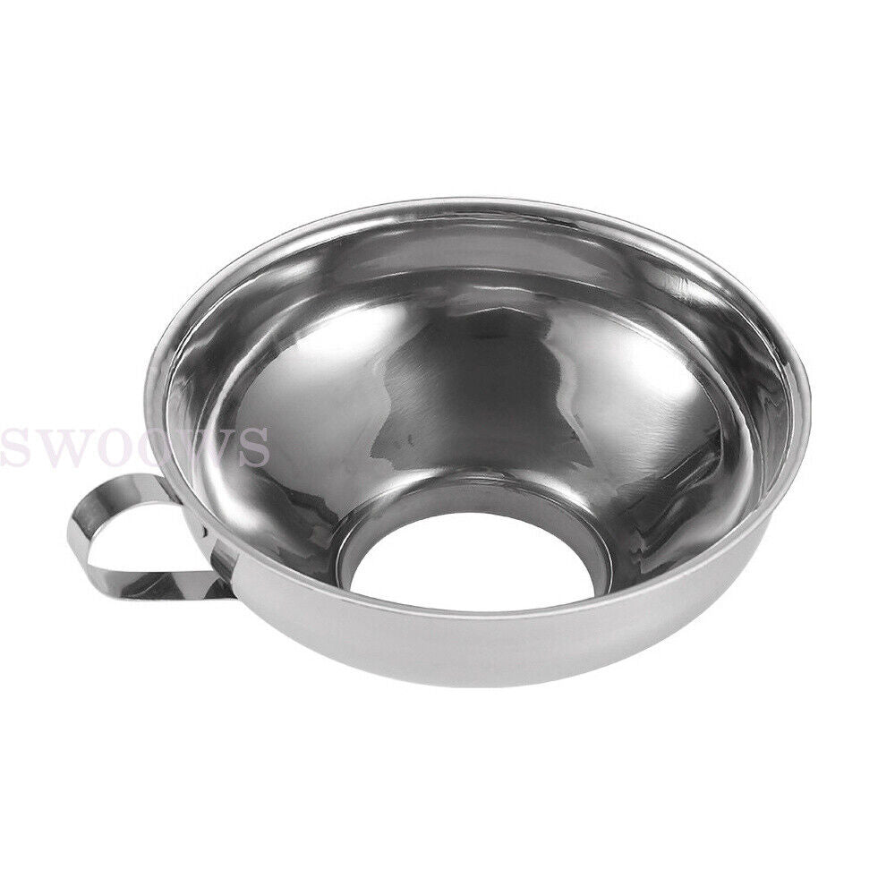 Stainless Steel Canning Funnel Jam Cup Wide Mouth Hopper Filter Wine P ...
