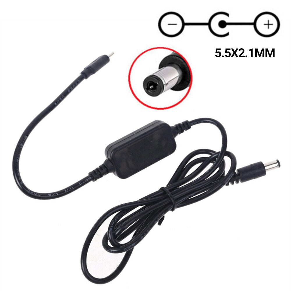 USB Type-C to 12V DC 5.5mm*2.5mm 5.5mm*2.1mm Adapter Cable USB-C PD Ch ...