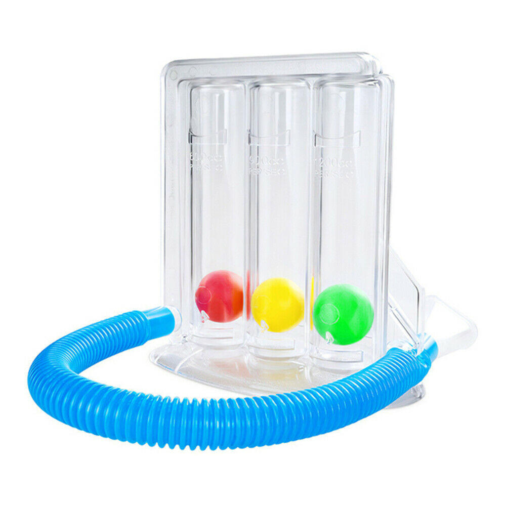 Deep Breathing Lung Exerciser TRI-BALL Meter Spirometer Trainer Safe B ...