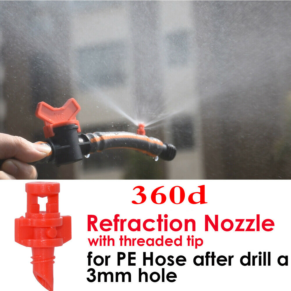 50PC Micro Spray Jets 90-360d Watering Spray Misting Nozzle Sprinkler ...