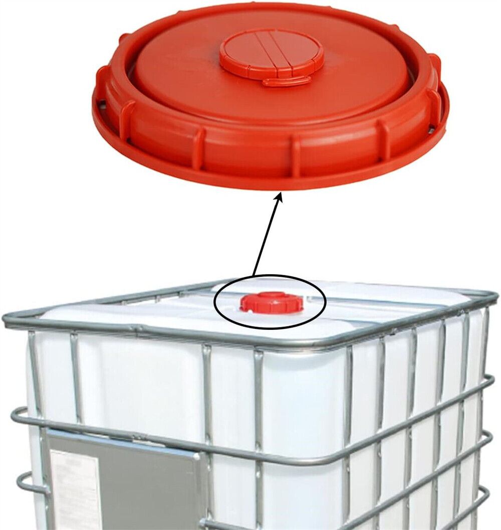 Red IBC Lid Water Liquid Storage IBC Tank Fitting Plastic Cover Cap Ad ...