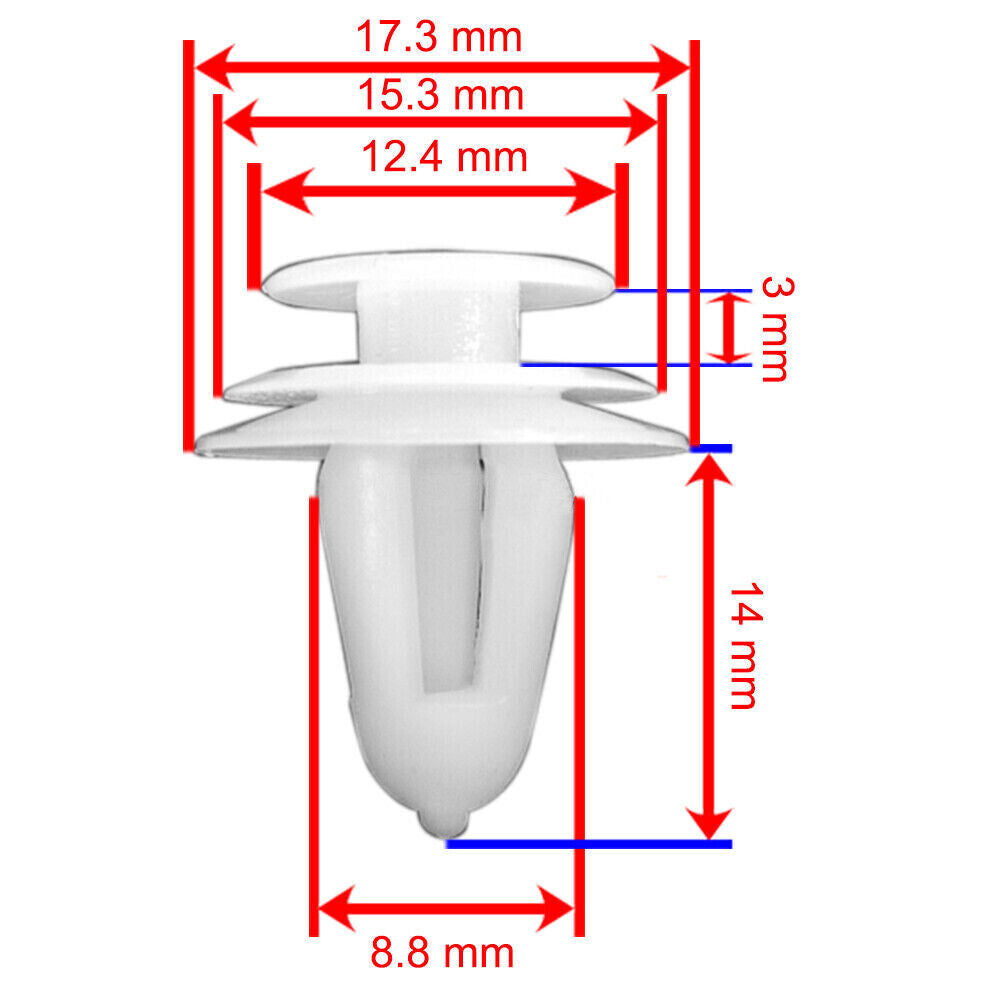 100pcs Door Panel Retainer Interior Door Card Trim Clip Fastener Stem ...