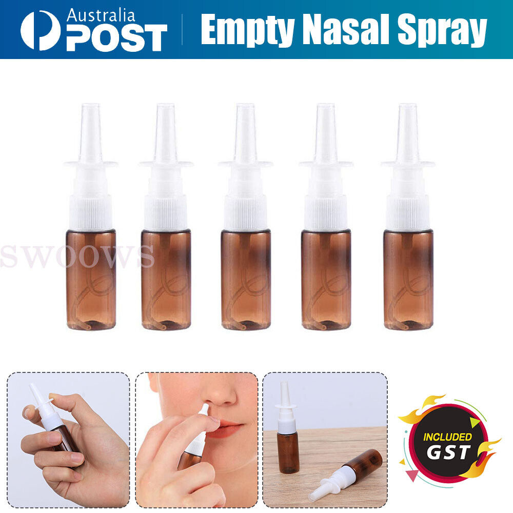 10-100pcs x Empty Nasal Pump Spray Bottle Plastic Mist Nose Bottle 15m ...
