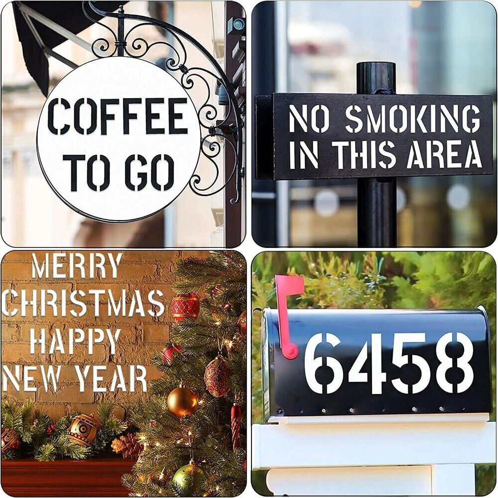 42pcs Copying Stencils Spray Painting Template Letter Number Symbols T ...