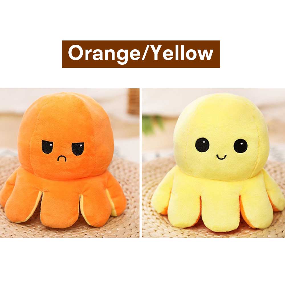 Funny Double-Sided Flip Reversible Octopus Cute Plush Toys Animals Dol ...